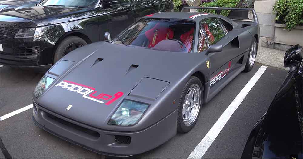 Ferrari F40: a Londra uno splendido esemplare Matte Grey